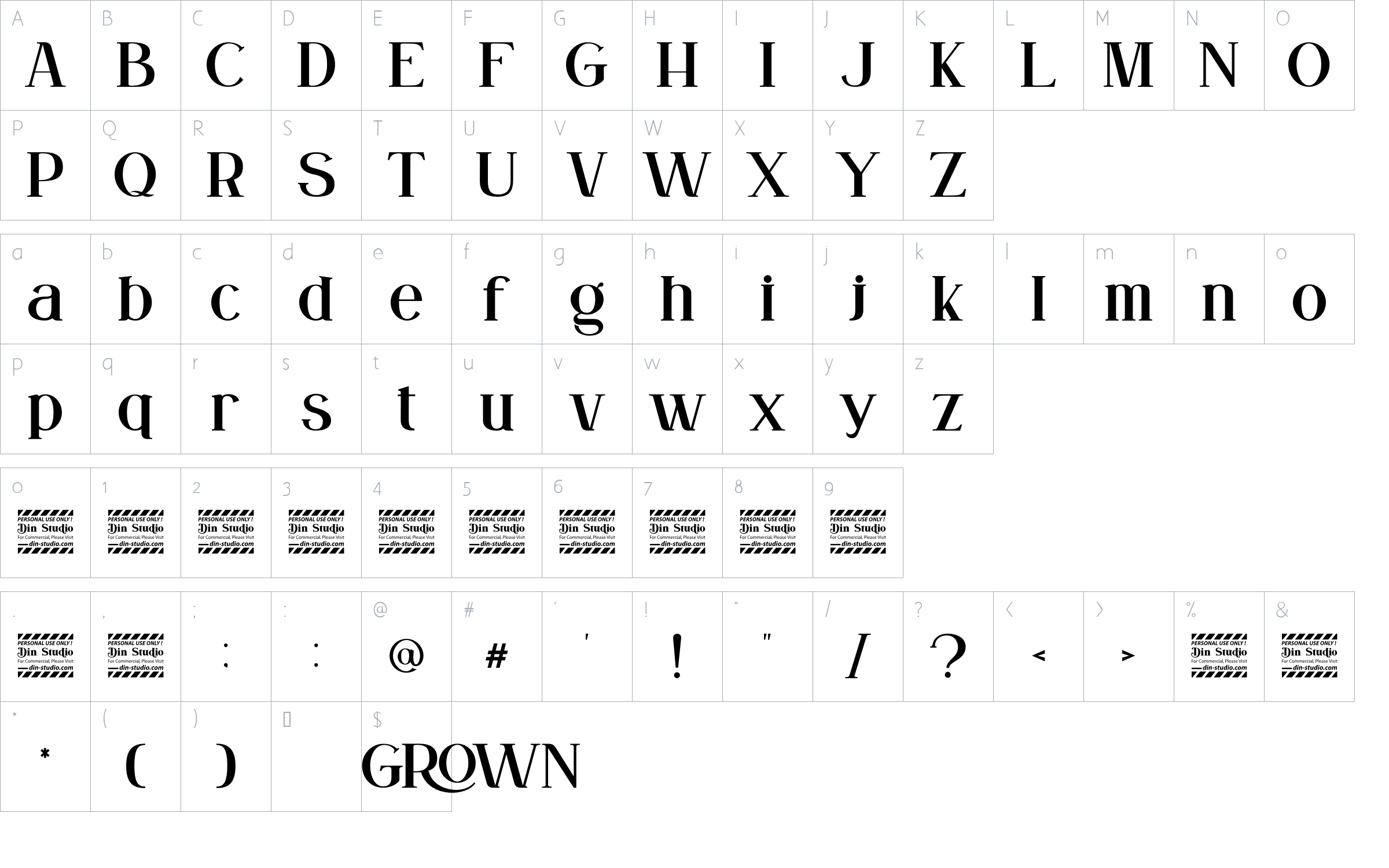 Grown font - clickfreefonts
