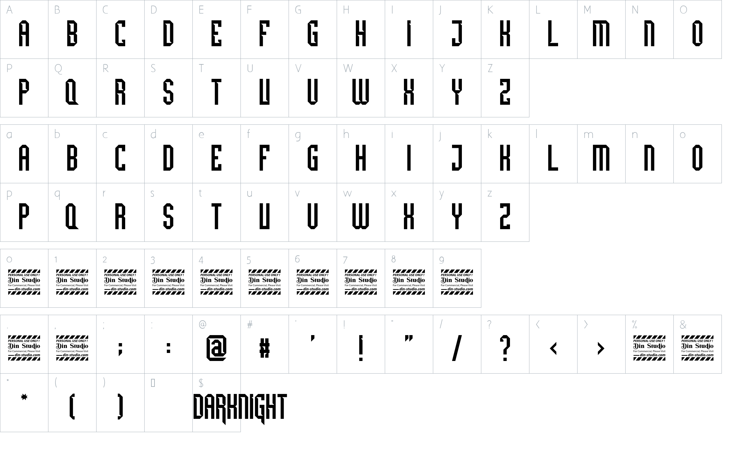 Darknight font - clickfreefonts