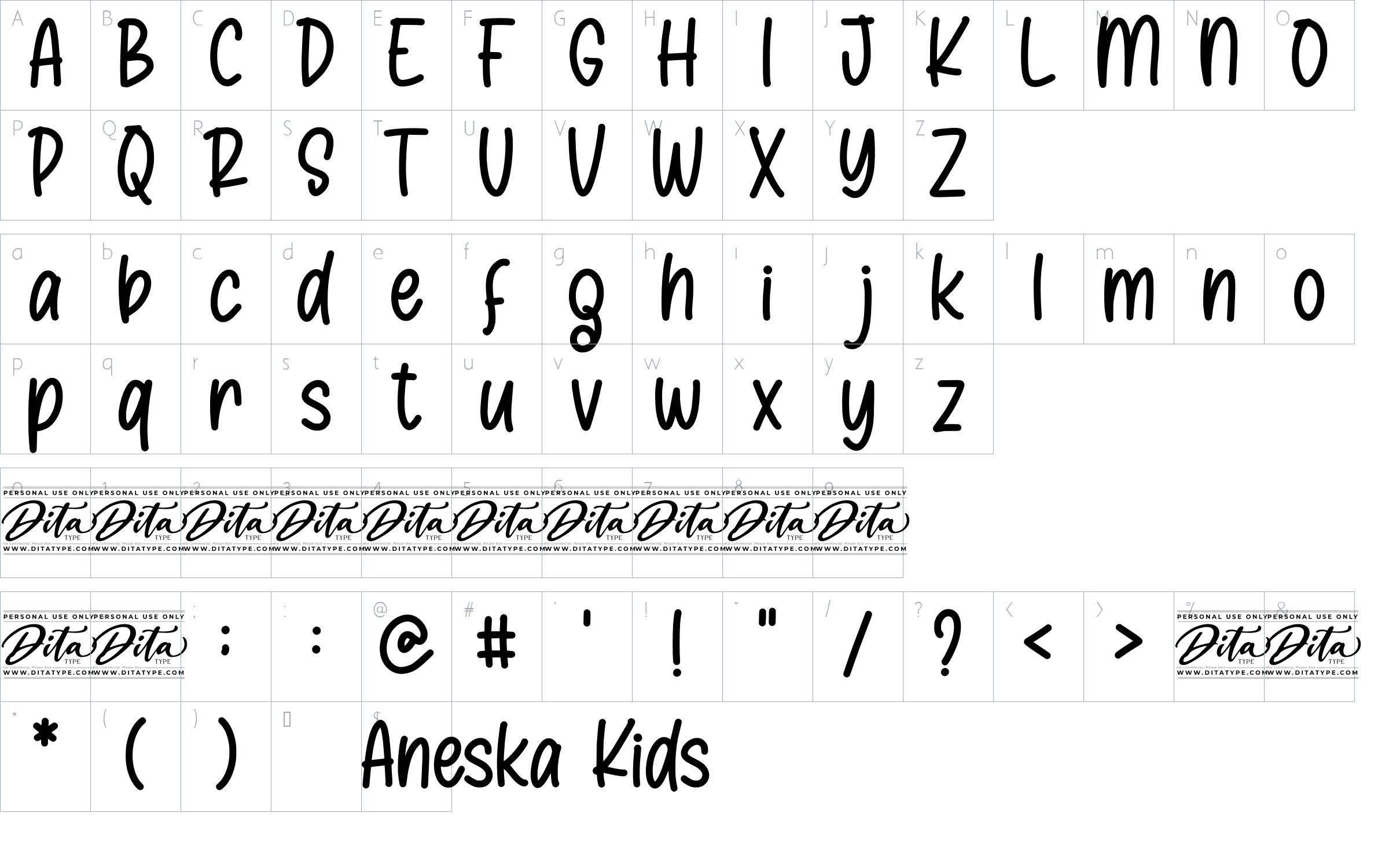 Aneska kids font - clickfreefonts