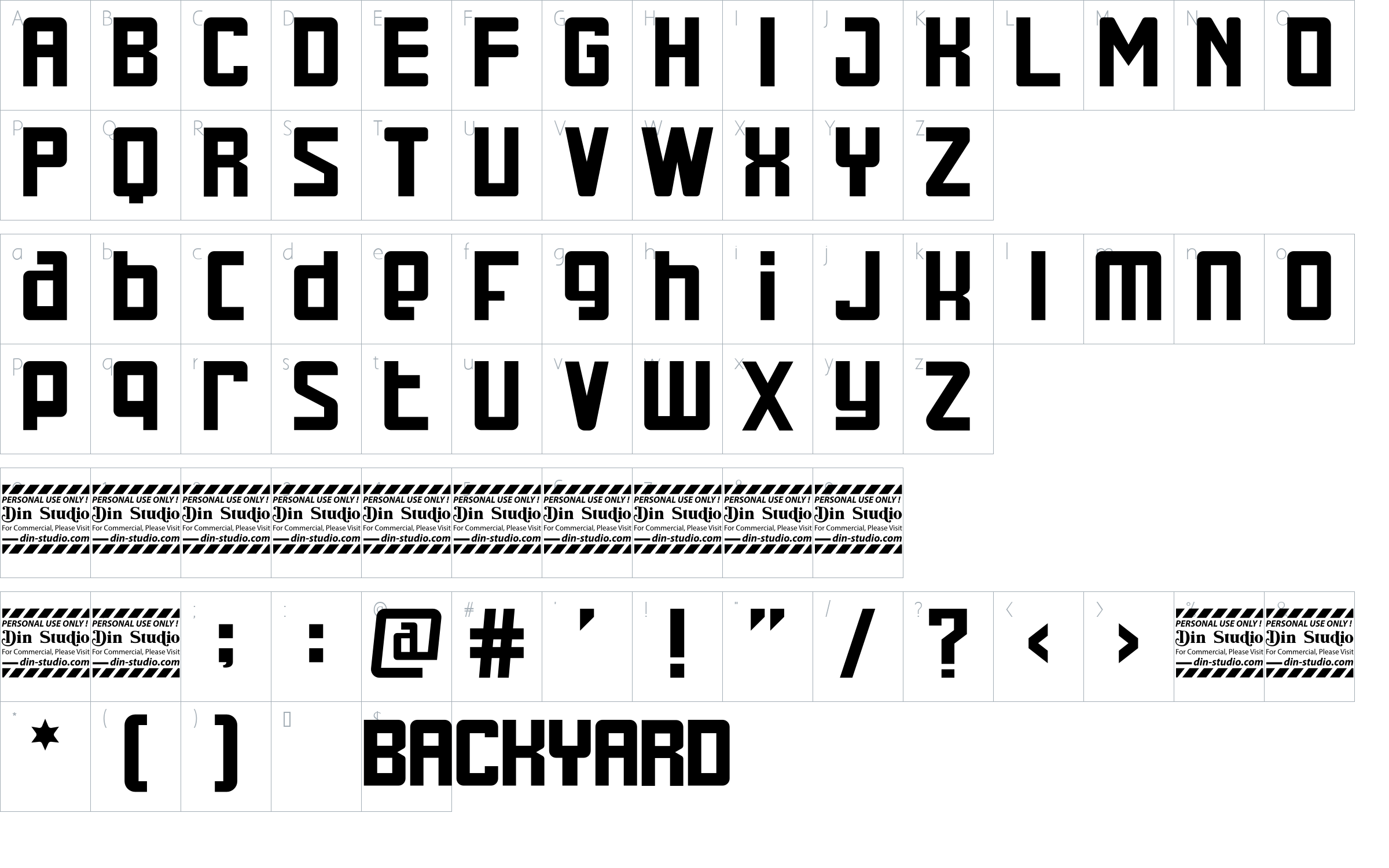 Backyard font - clickfreefonts