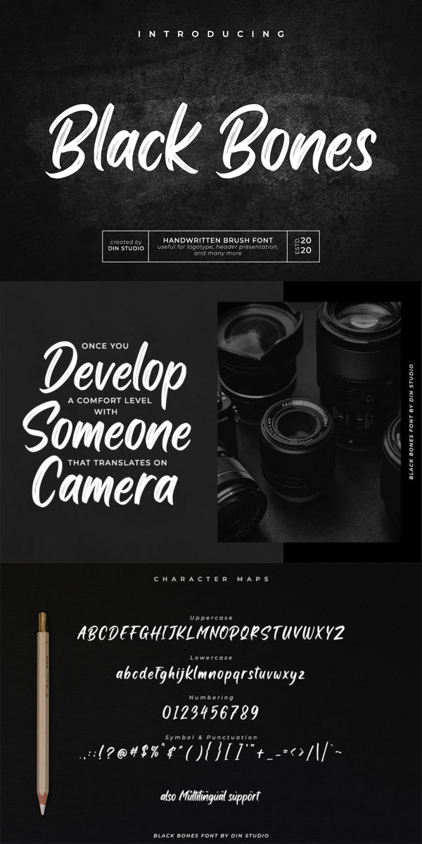 Black Bones font - clickfreefonts