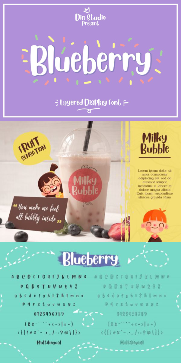 Blueberry font - clickfreefonts