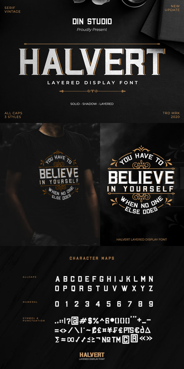 Halvert font - clickfreefonts