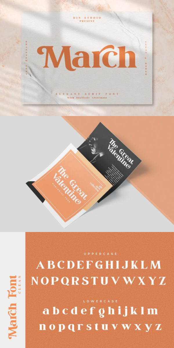 March font - clickfreefonts