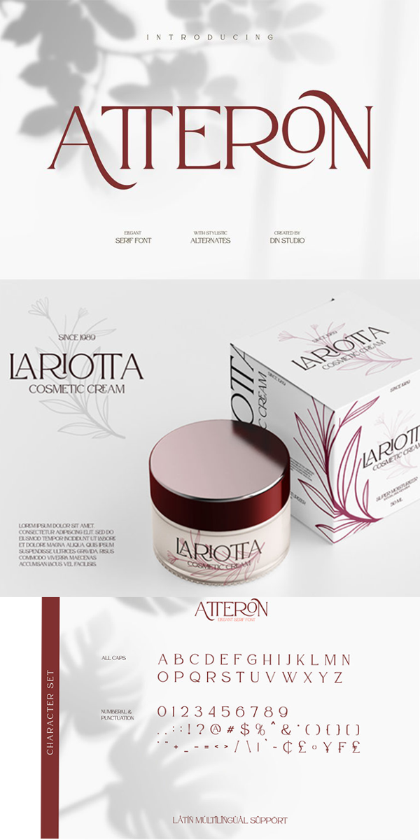 Atteron font - clickfreefonts