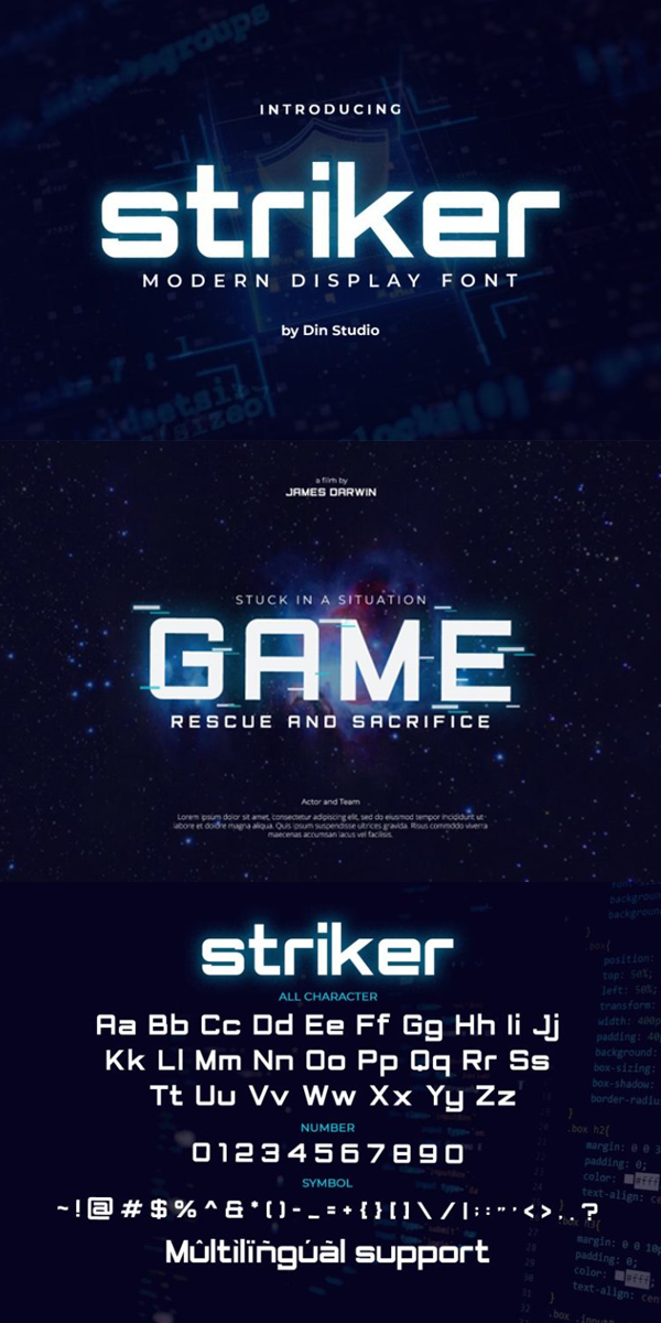 Striker font - clickfreefonts