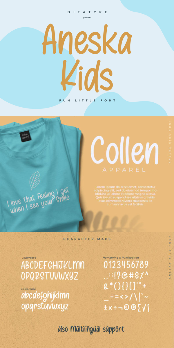 Aneska kids font - clickfreefonts