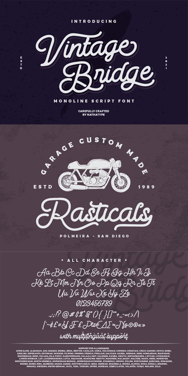 Vintage Bridge font - clickfreefonts