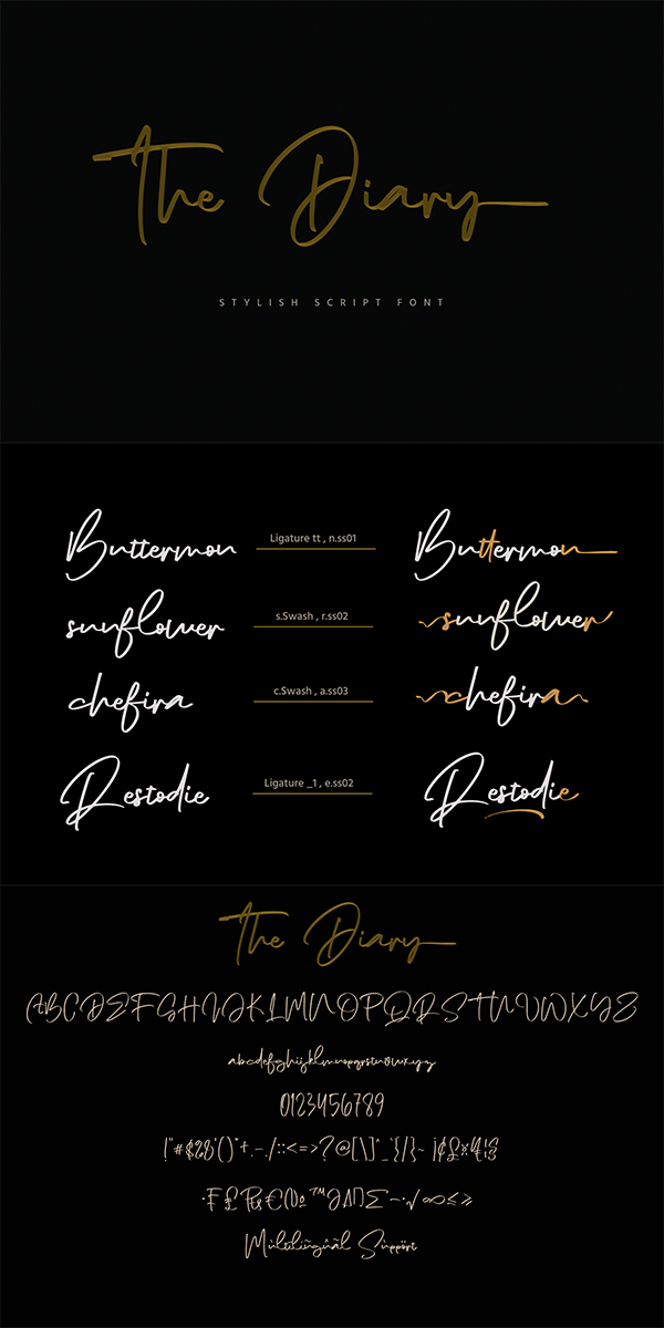 The Diary font - clickfreefonts