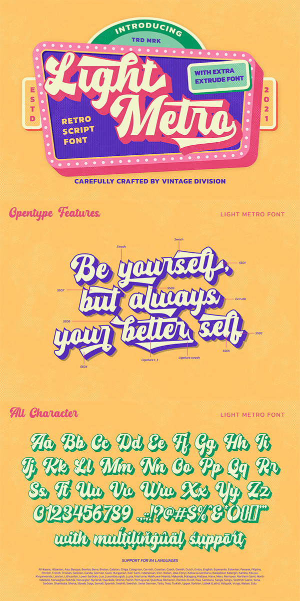 Light Metro font - clickfreefonts
