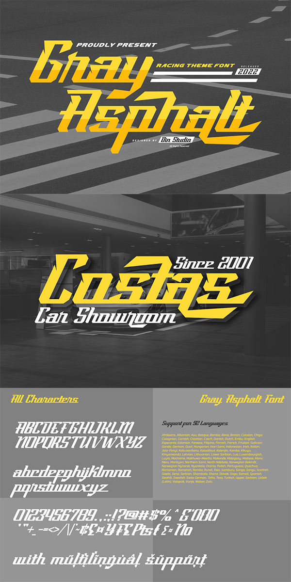 Gray Asphalt font - clickfreefonts