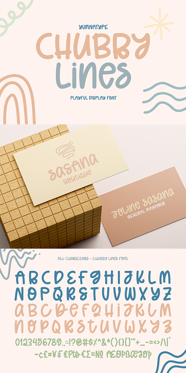 Chubby Lines font - clickfreefonts