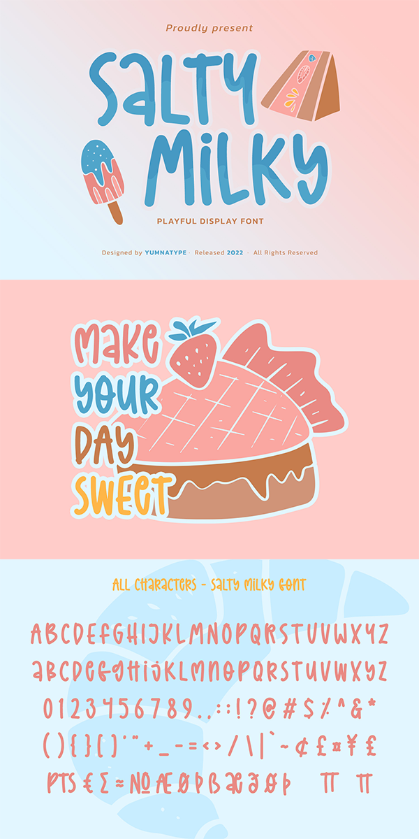 Salty Milky font - clickfreefonts
