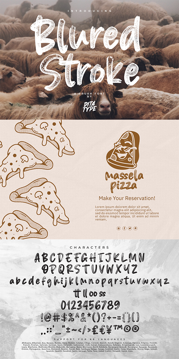 Blured Stroke font - clickfreefonts