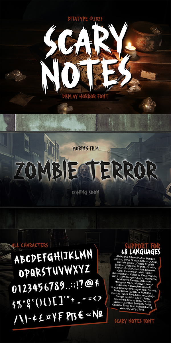 Scary Notes font - clickfreefonts
