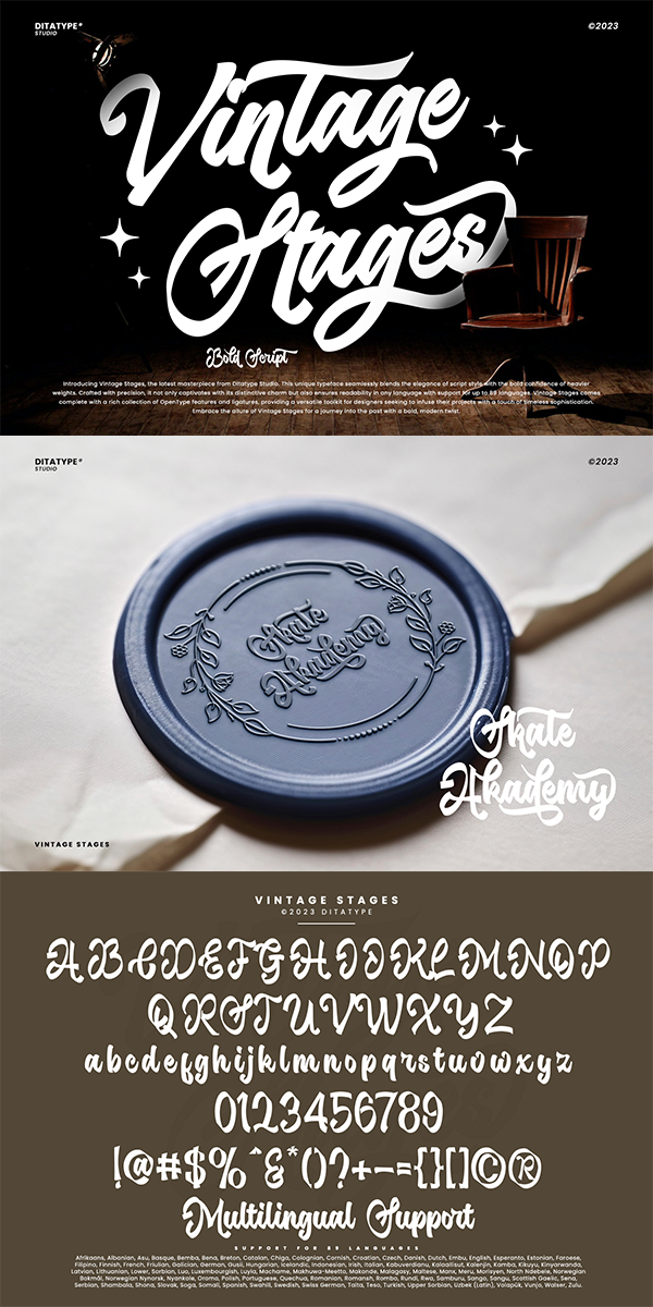 Vintage Stages font - clickfreefonts